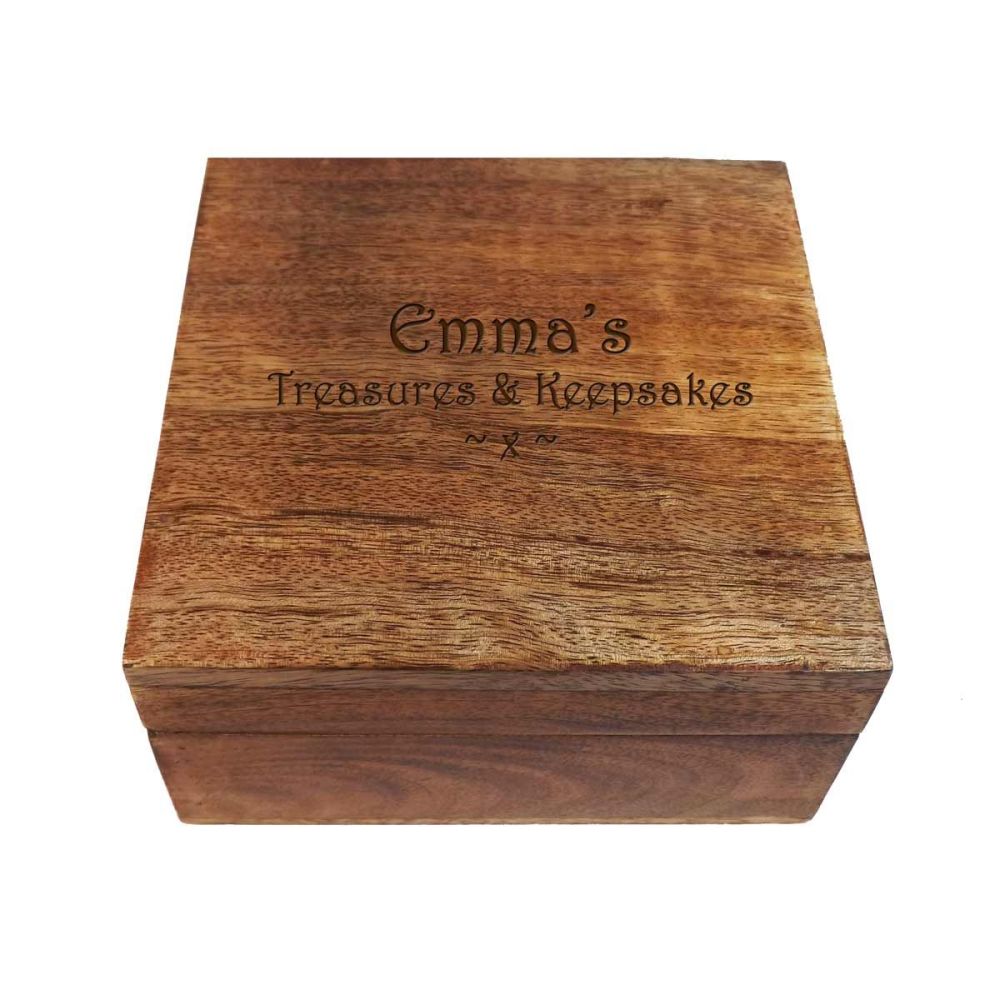 Personalised Wooden Square Keepsake Box, a great thank you gift. | You ...
